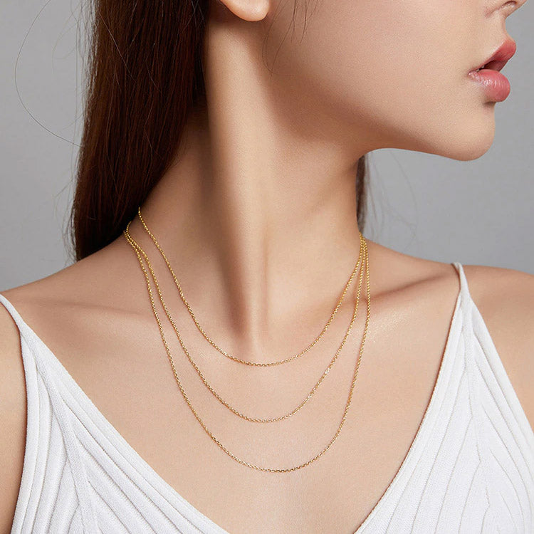45cm Gold Thin Necklace Chain - Made from Sterling Silver – Oz ...